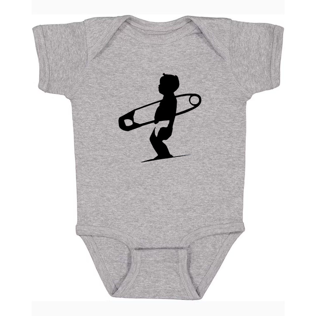 Surfer Baby Bodysuit: Diaper Pin Surf Design - Etsy