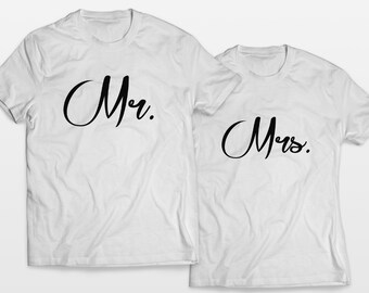 Mr and Mrs Shirt Set Mr and Mrs Shirts Matching Couple | Etsy