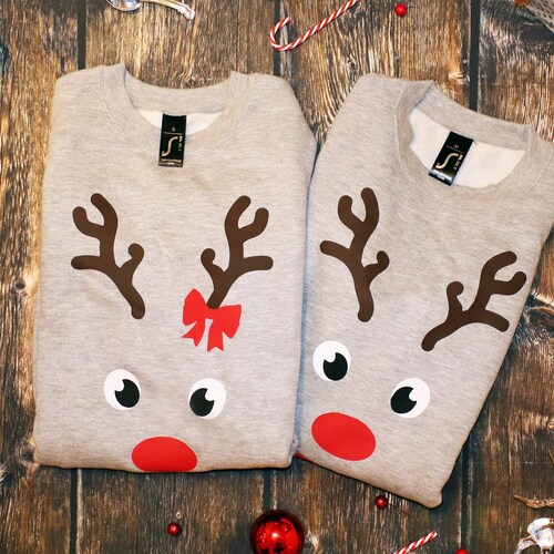 Deer Couple Christmas Sweaters / Couple Matching Christmas - Etsy