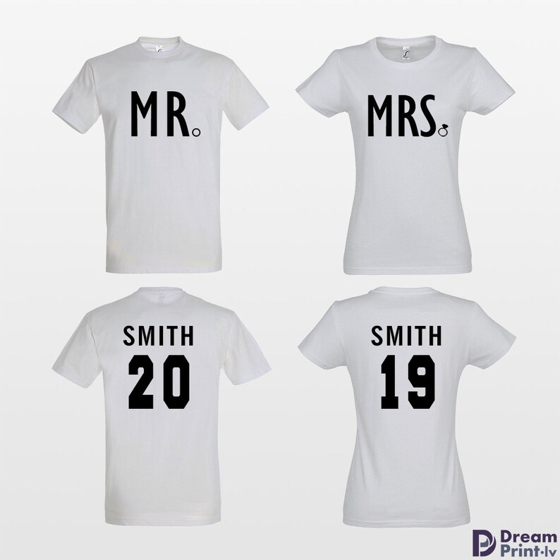 Mr. and Mrs. T-shirt Set, Couple Tshirts, Valentine's Day Gift, Mr and ...