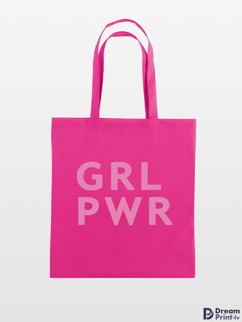 Girl Power Tote Bag Canvas Girl Boss Tote GRL PWR Shopping - Etsy