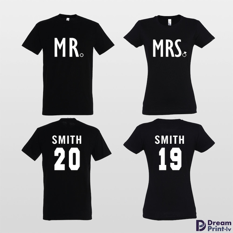Mr. and Mrs. T-shirt Set, Couple Tshirts, Valentine's Day Gift, Mr and ...