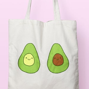 Avocado Canvas Tote Bag, Zero Waste Vegan Bag, Eco Friendly Shopping ...