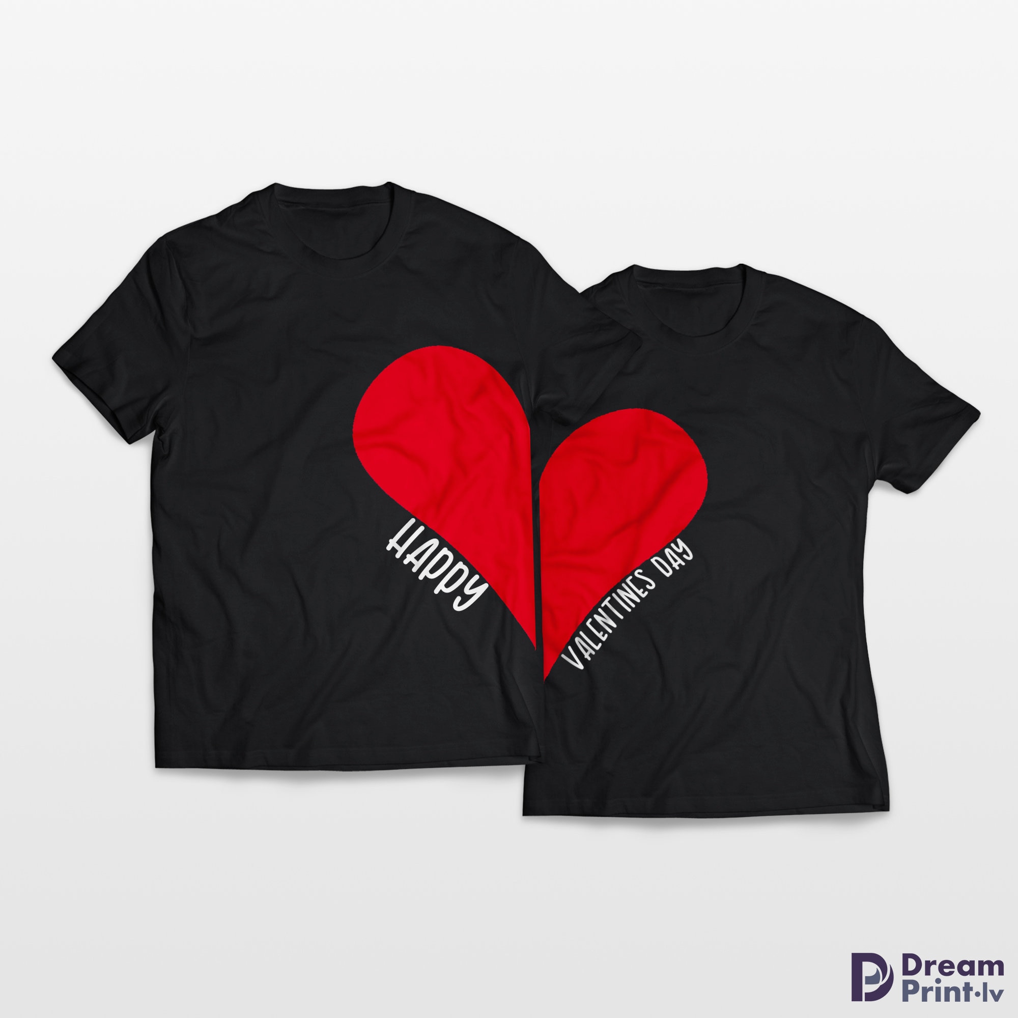 Red Heart Matching Couple Shirts, Happy Valentines Day Couples T Shirt ...