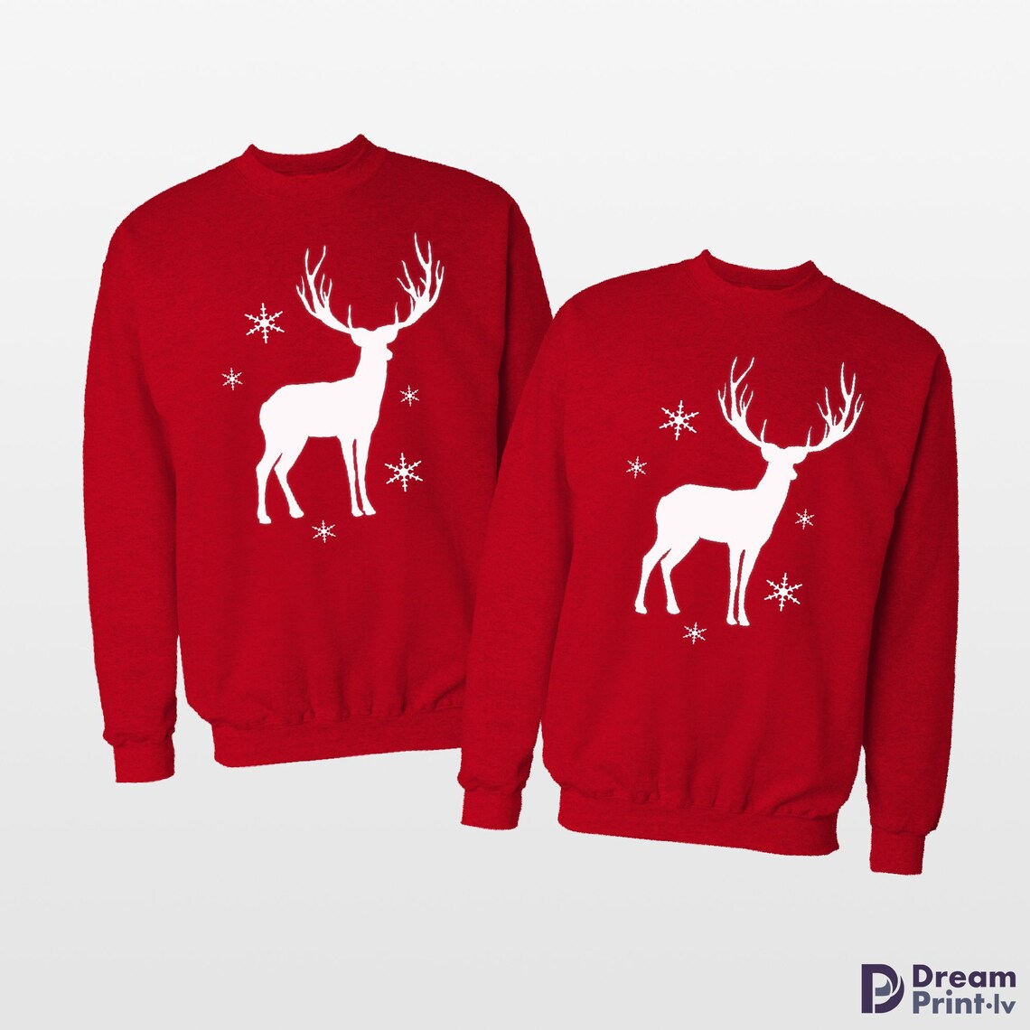 Matching Couple Reindeer Sweaters / Christmas Deer Sweater / - Etsy