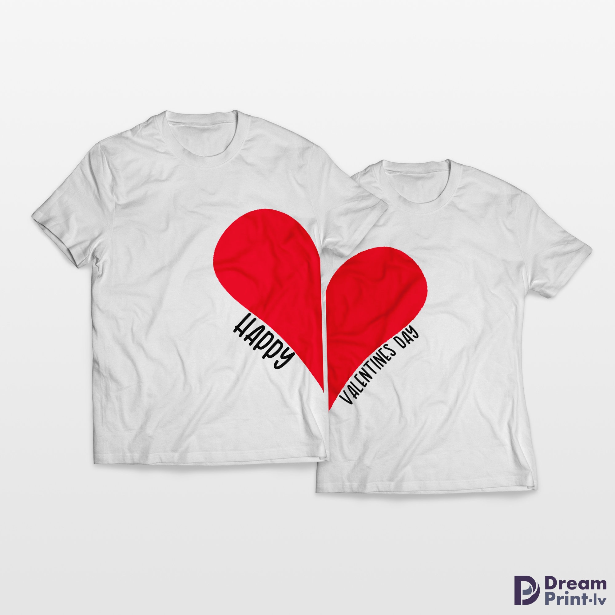 Red Heart Matching Couple Shirts, Happy Valentines Day Couples T Shirt ...
