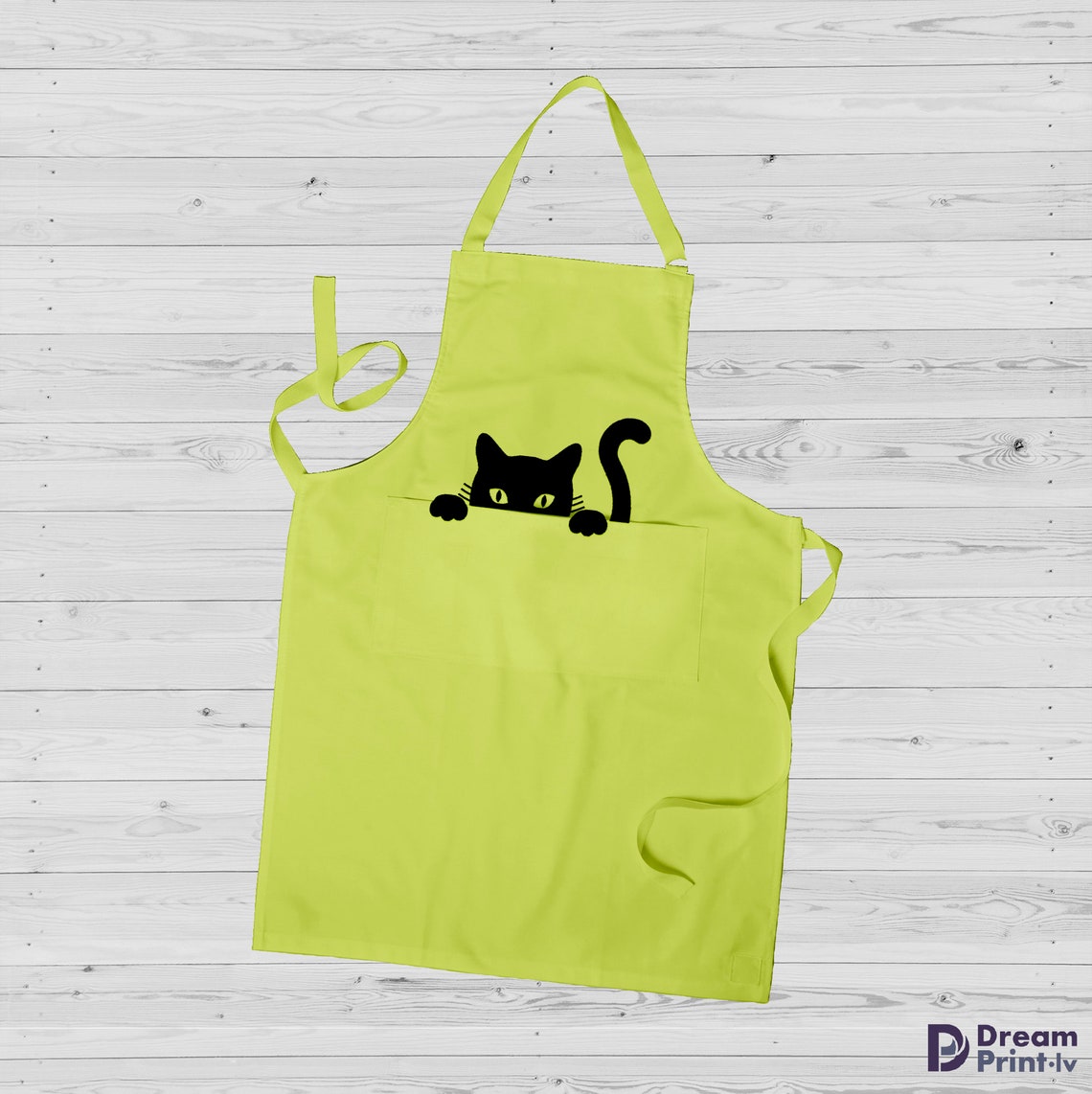 Black Cat Apron, Gift for Cat Lovers, Full Kitchen Apron, Cooking Gift ...