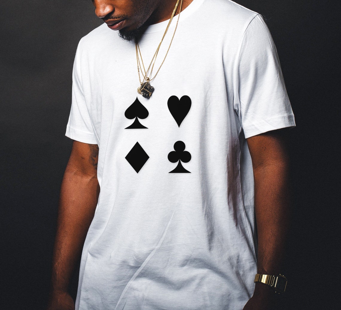 Cards T-shirt Gambler tshirt Mens cards tshirt Tshirt with | Etsy