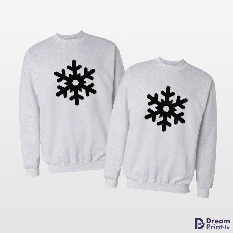 Matching Couple Christmas Snowflake Sweater / Couples Sweatshirt ...