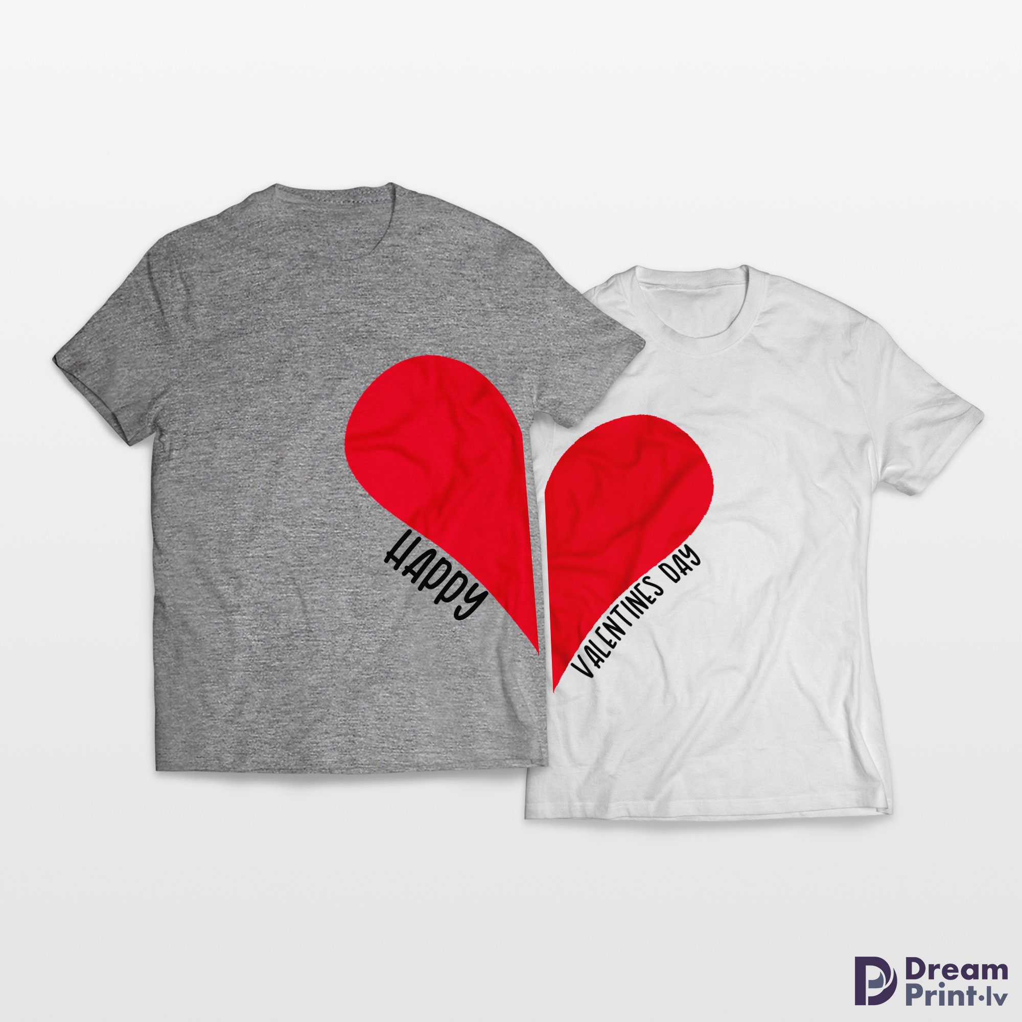 Red Heart Matching Couple Shirts, Happy Valentines Day Couples T Shirt ...