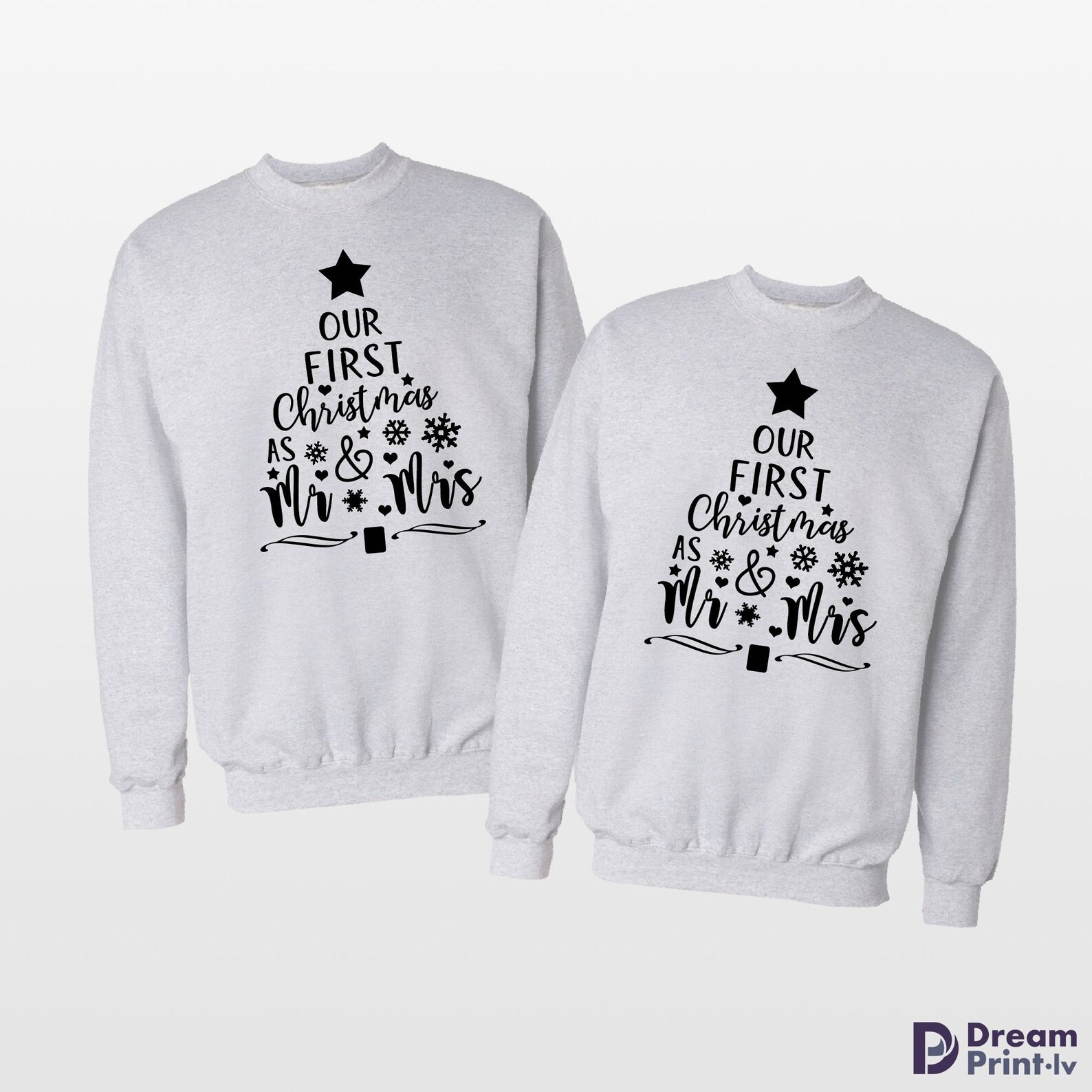 Couple Christmas Sweaters / Our First Christmas as Mr and Mrs Matching ...