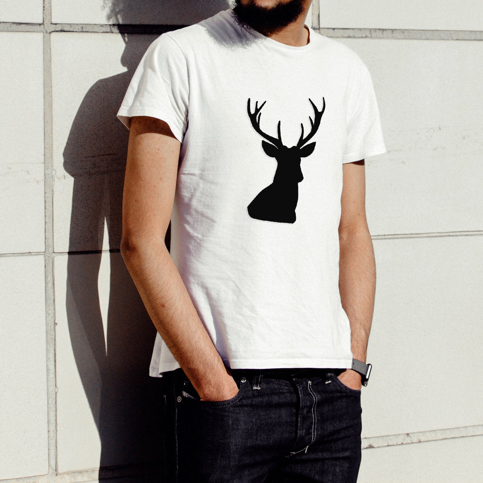 Deer T-shirt for Men, Deer Tee Shirt, Deer Tshirt, Animal T-shirt, Deer ...