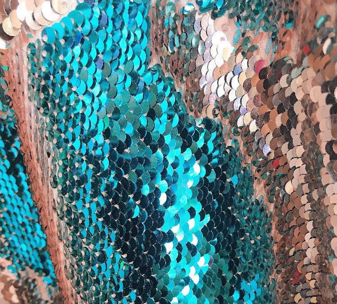 Rose gold/turquoise reversible sequins weighted blanket | Etsy
