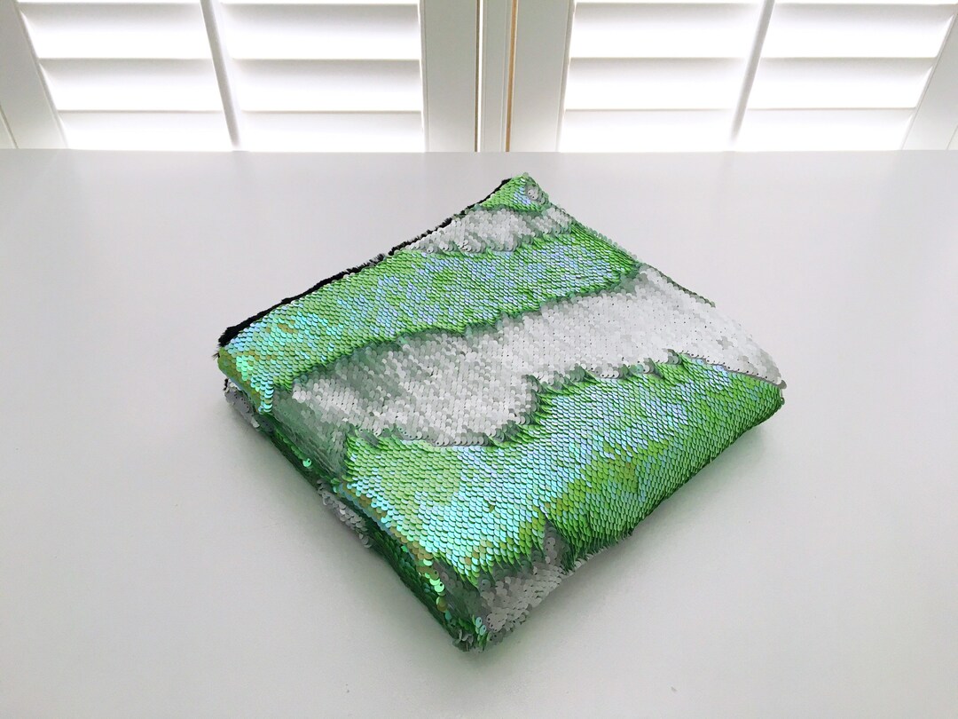 Lime/Silver reversible sequins weighted lap pad, anxiety relief, autism ...
