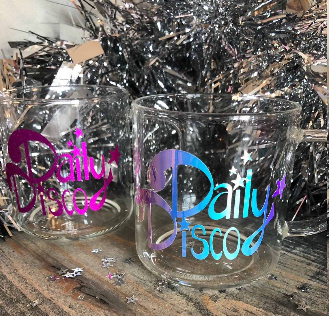 Daily Disco Glass Mug Coffee Cup Stocking Stuffer Coffee - Etsy UK