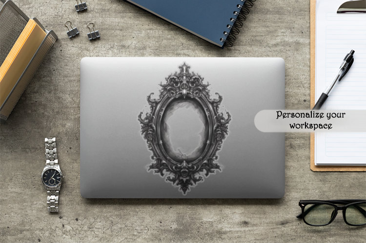 Gothic Frame, Oval Pencil Sketch, Vintage Gothic Vampire Halloween ...