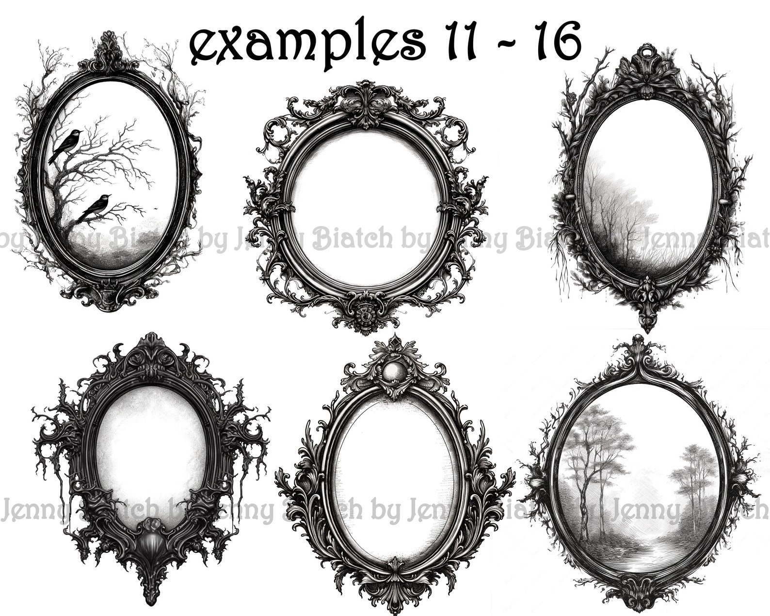Gothic Oval Frame, Pencil Sketch, Transparent PNG, Photoshop Overlay ...