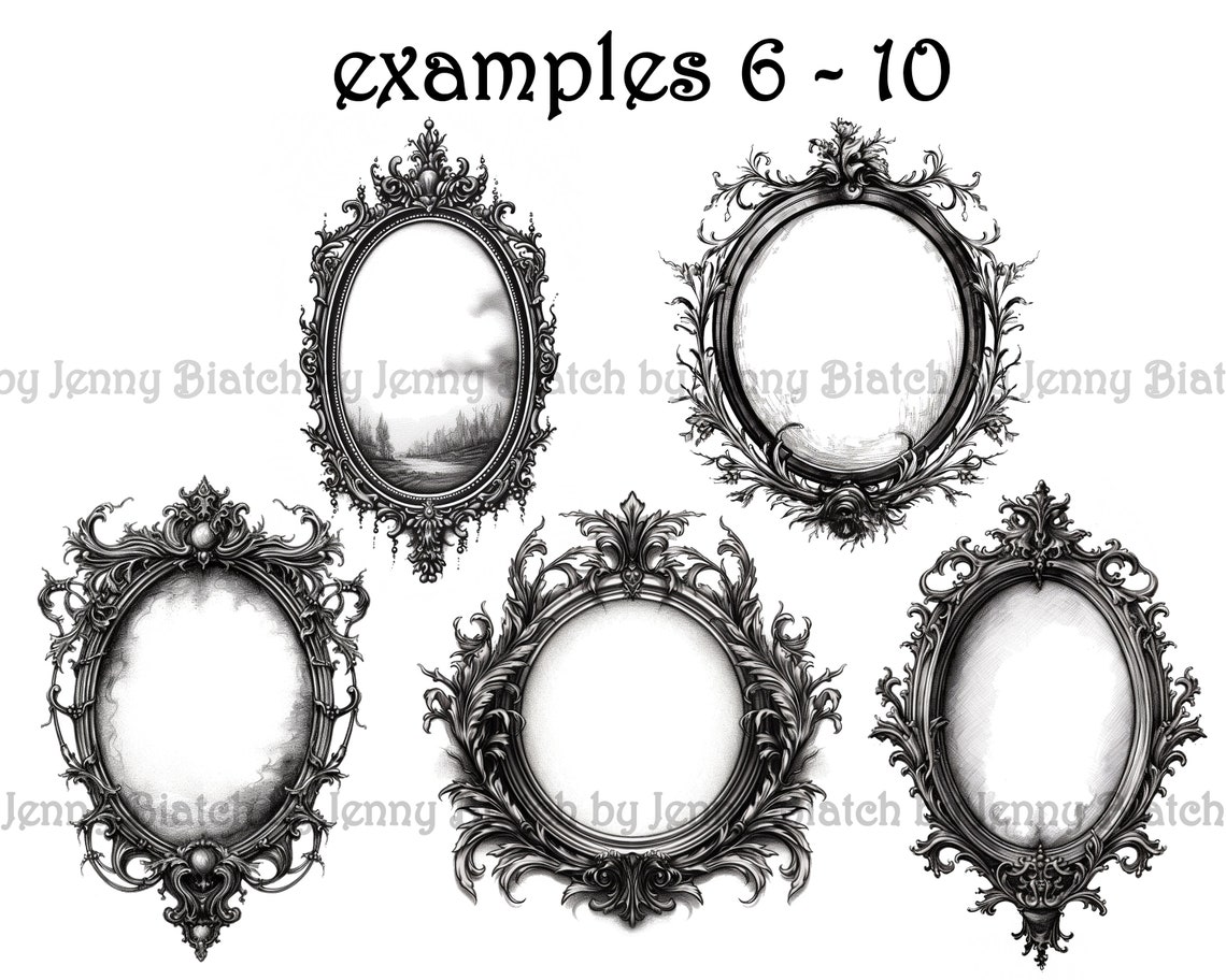 Gothic Oval Frame, Pencil Sketch, Transparent PNG, Photoshop Overlay ...