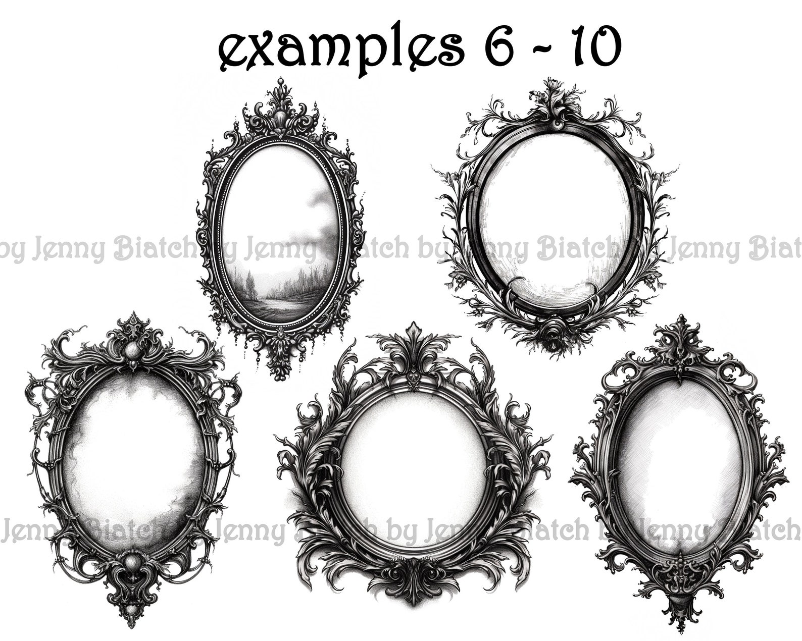 Gothic Oval Frame, Pencil Sketch, Transparent PNG, Photoshop Overlay ...