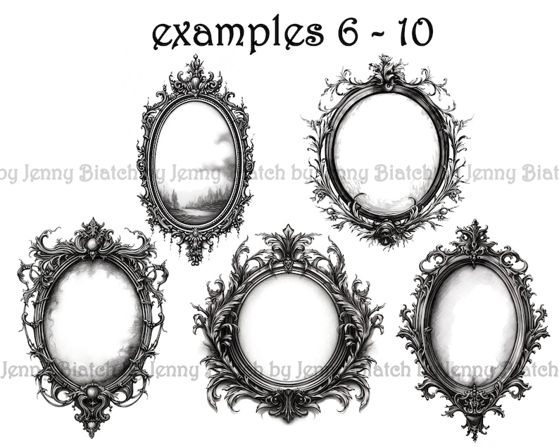 Gothic Oval Frame, Pencil Sketch, Transparent PNG, Photoshop Overlay ...