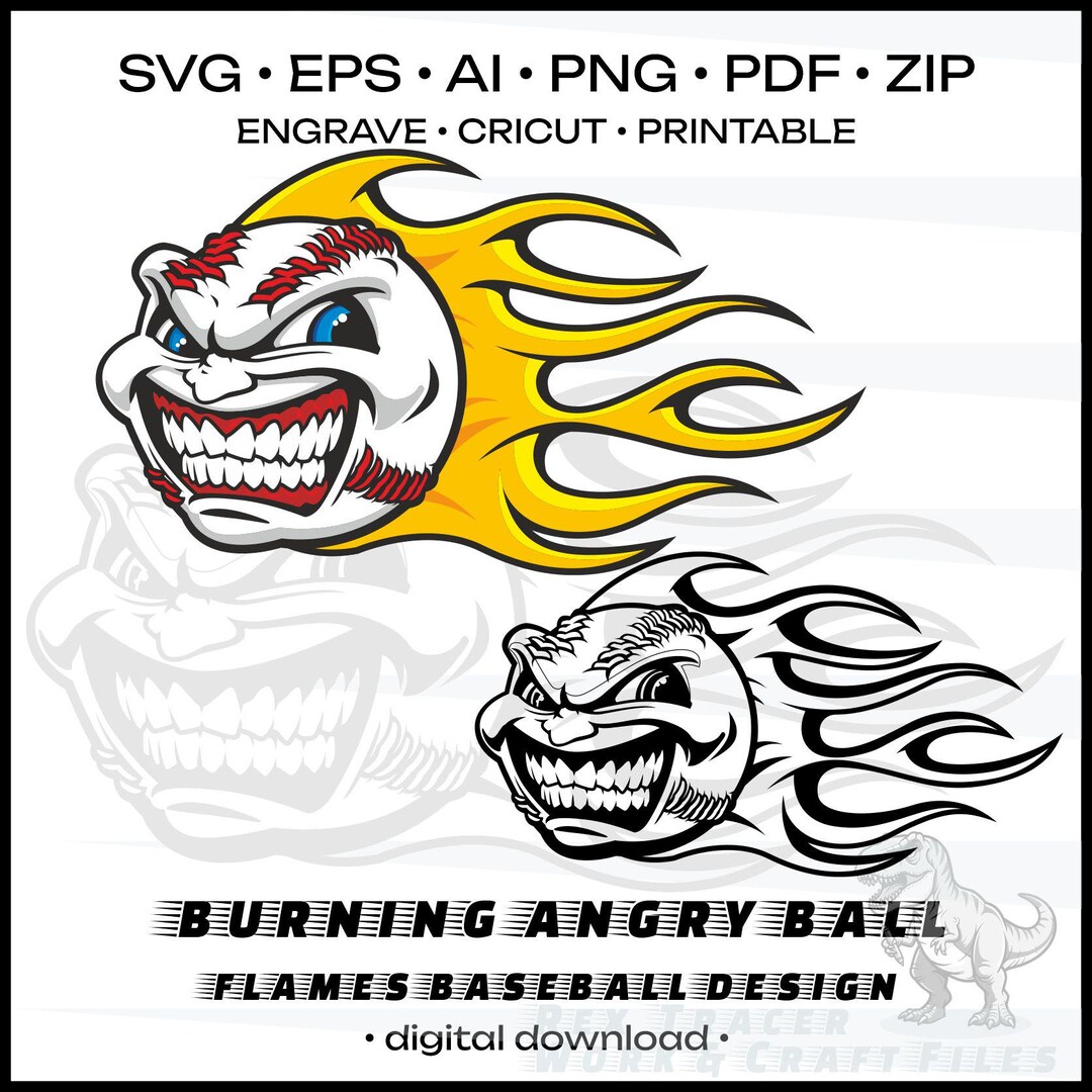 Baseball Flame SVG Fire Baseball Clipart Burning Baseball Baseball ...