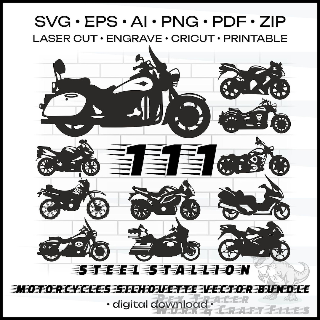 Motorcycles Bundle SVG PNG Motorcycle Chopper Classic Motorcycle Cut ...