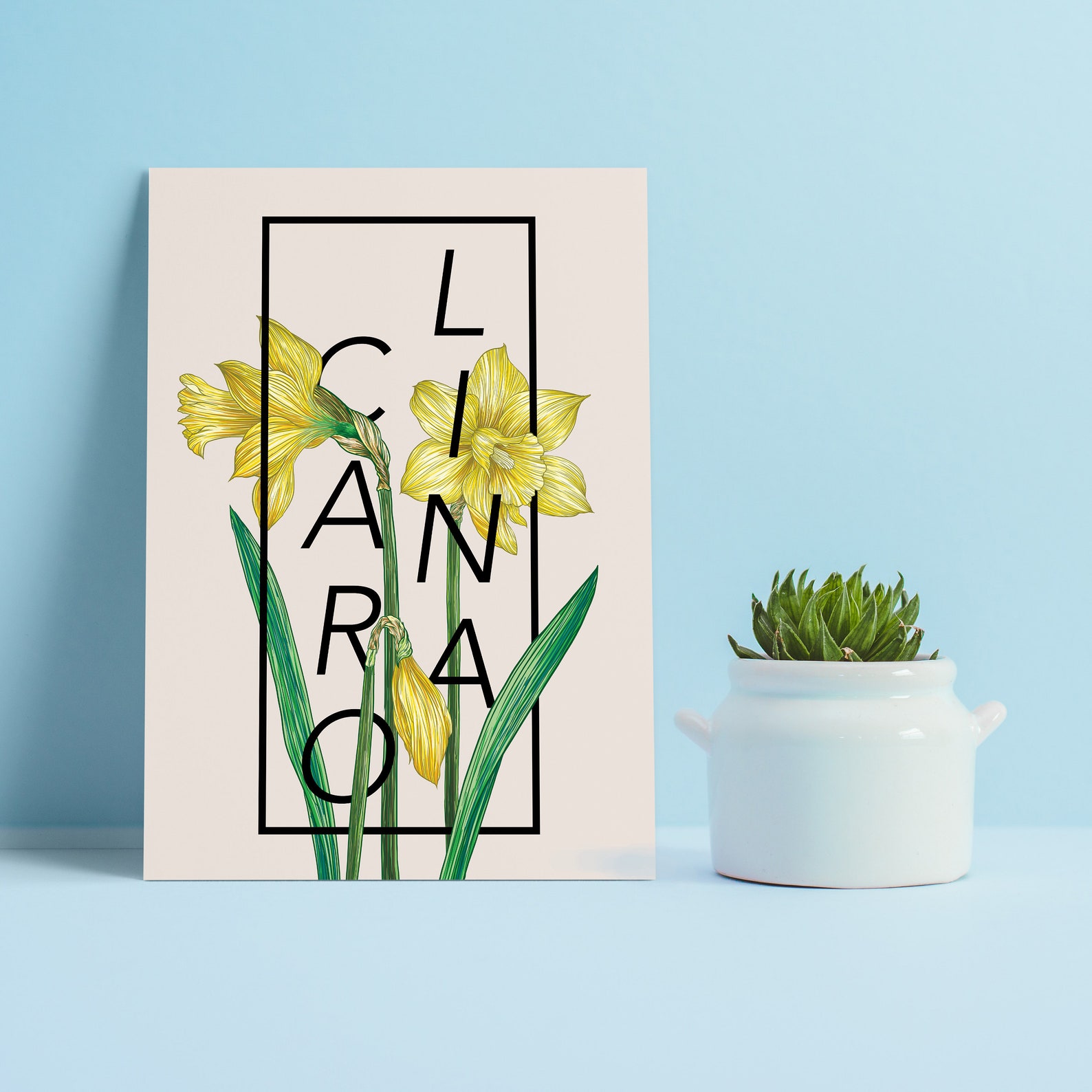 Personalised Floral Print Daffodil Print Custom Botanical - Etsy
