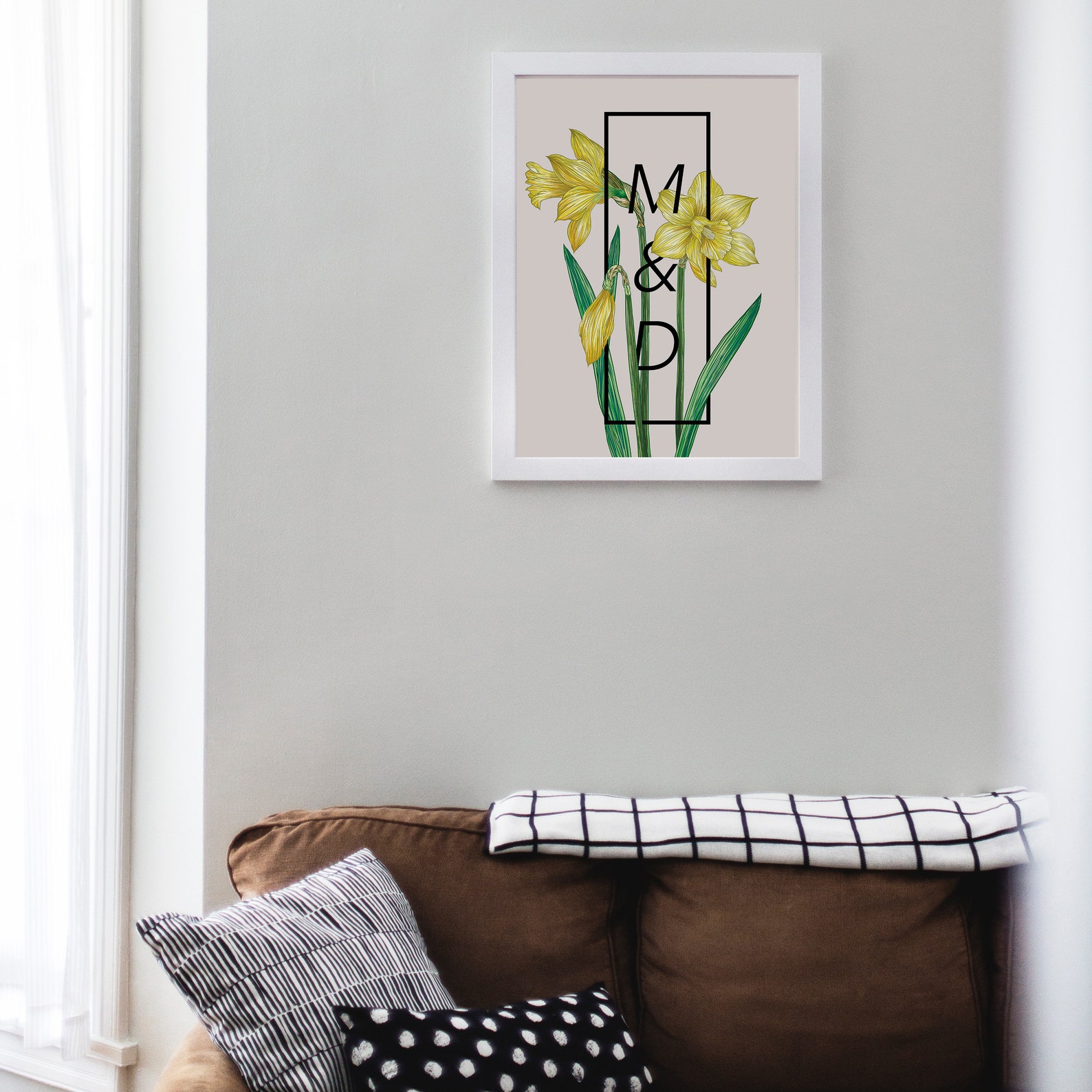 Personalised Floral Print, Daffodil Print, Custom Botanical Print ...
