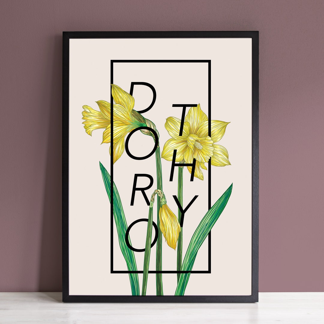 Personalised Floral Print, Daffodil Print, Custom Botanical Print ...