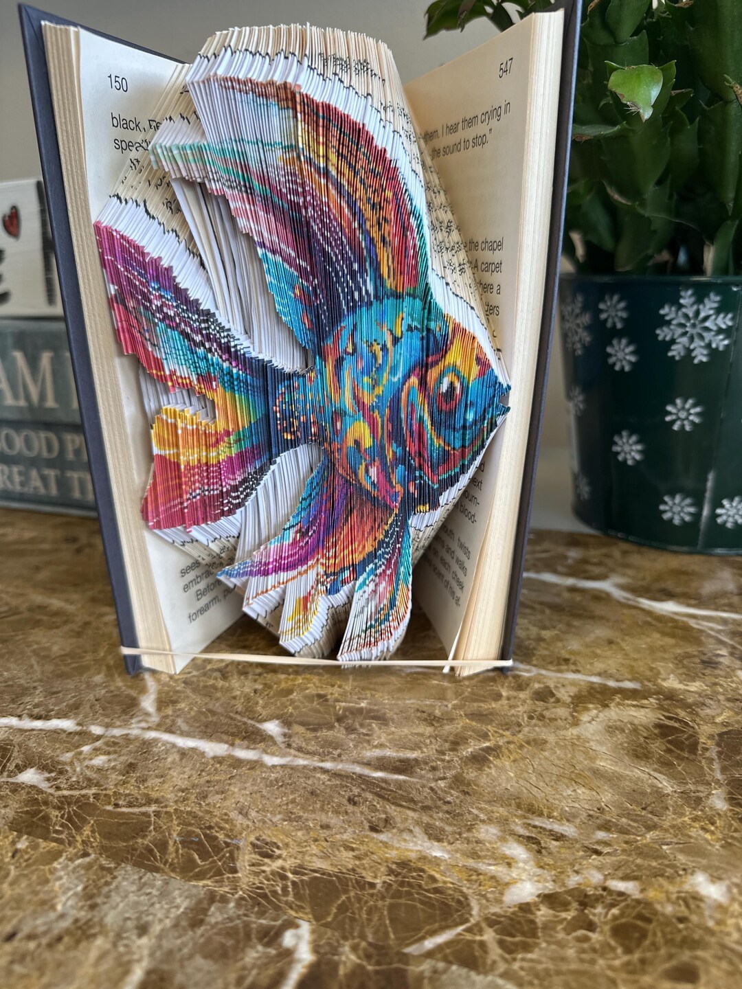Rainbow Fish Book Art - Etsy