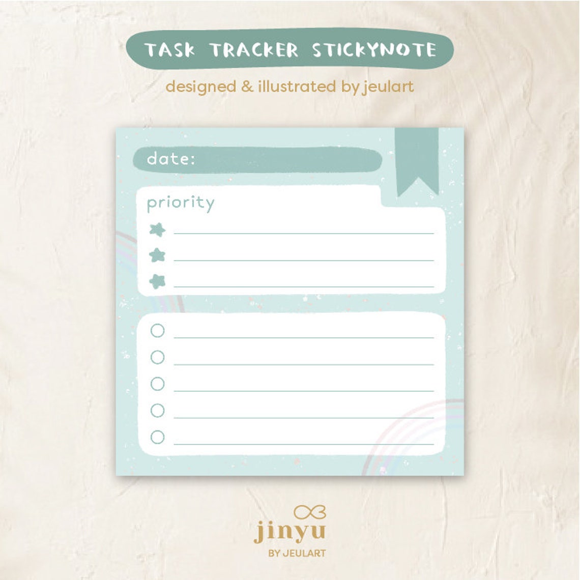 Cute Task Tracker Sticky Memo Notepad | Etsy