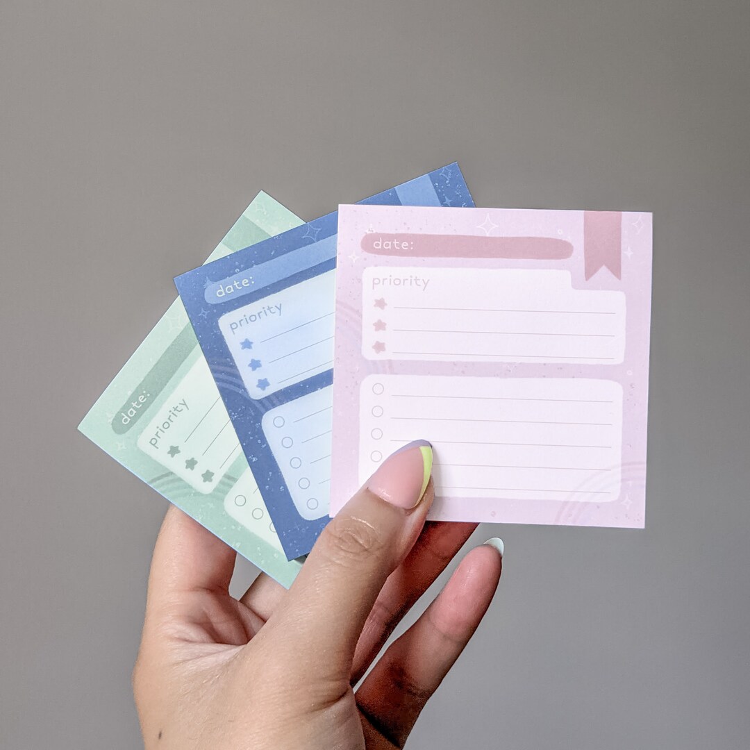 Cute Task Tracker Sticky Memo Notepad - Etsy