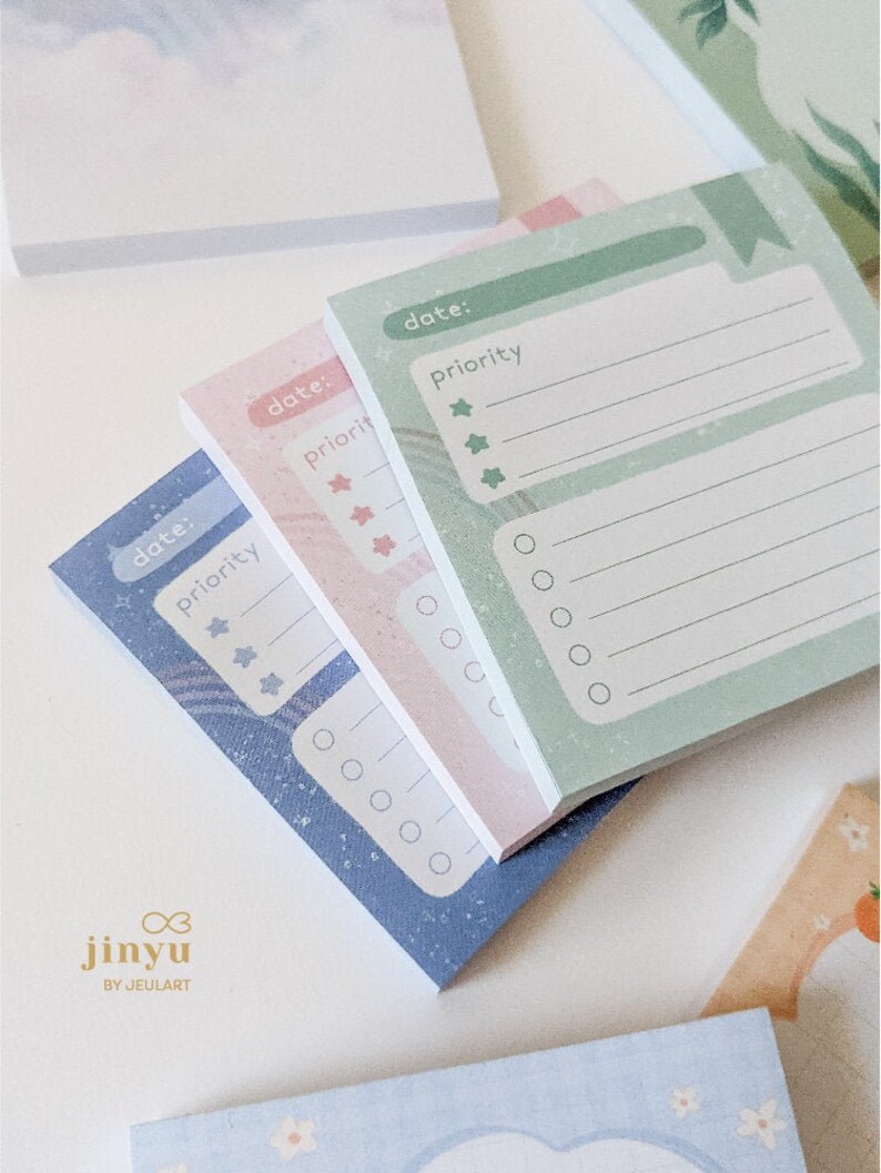 Cute Task Tracker Sticky Memo Notepad - Etsy