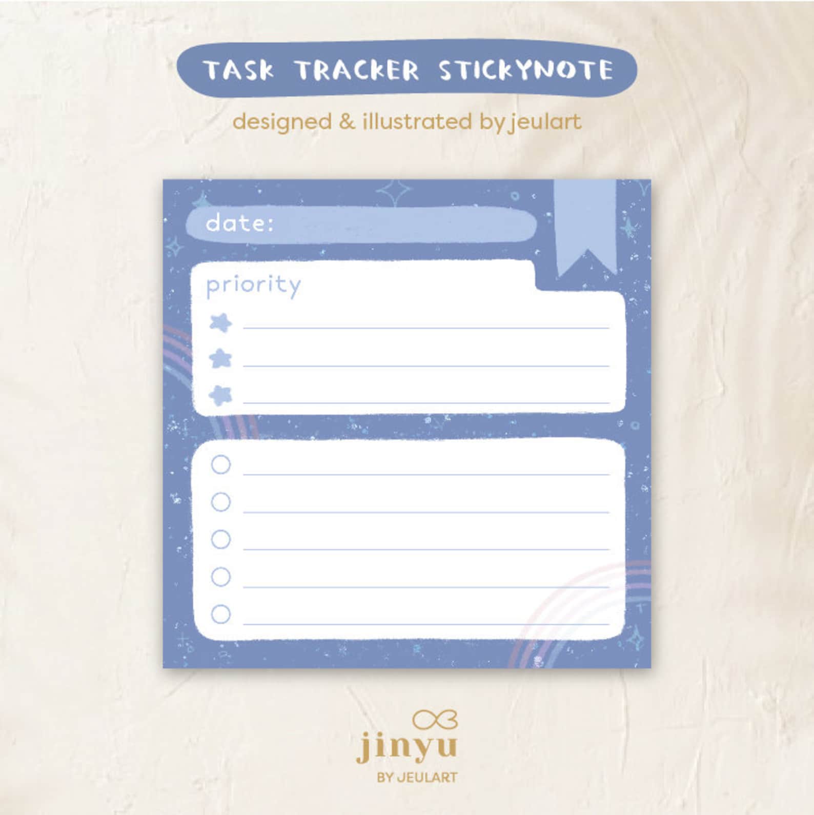 Cute Task Tracker Sticky Memo Notepad - Etsy