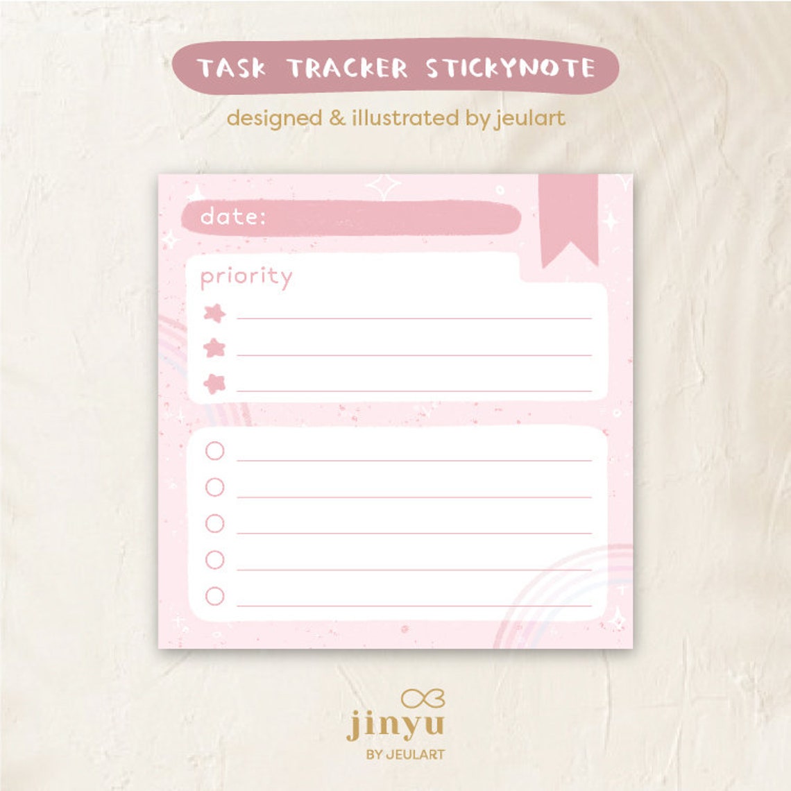 Cute Task Tracker Sticky Memo Notepad - Etsy