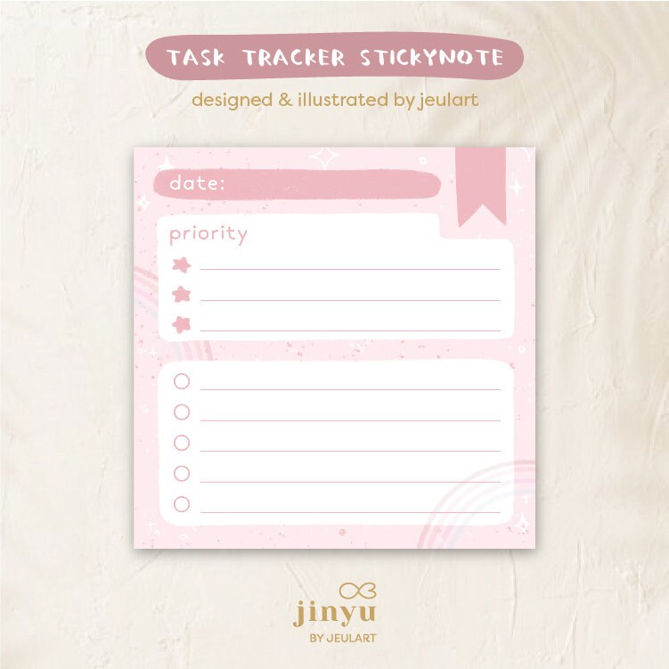 Cute Task Tracker Sticky Memo Notepad - Etsy