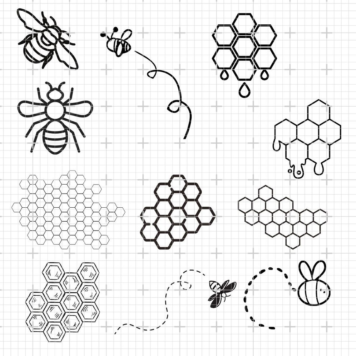 Bee SVG Bundle Honeycomb Svg Bumblebee Svg Img Png-instand - Etsy