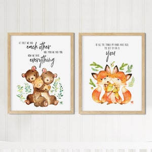 Fox Family Nursery Print | Poster | Print | Woodland Creature | Animal ...