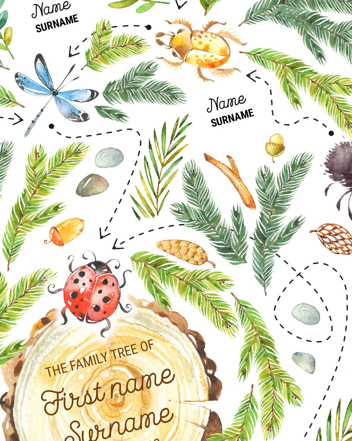 Family Tree Template Boy's Family Tree Chart Printable Digital Download ...