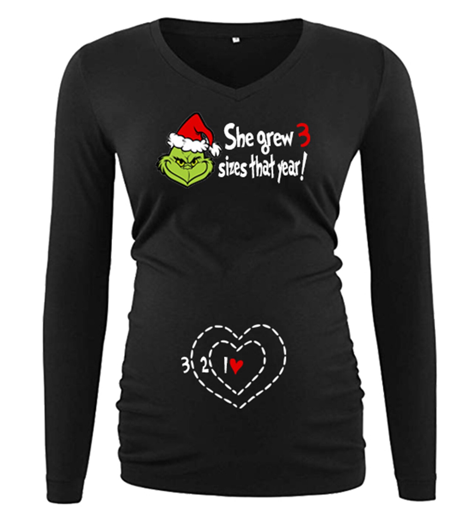 Grinch Inspired "three Sizes" Maternity Shirt (tank Top, Short Sleeve ...
