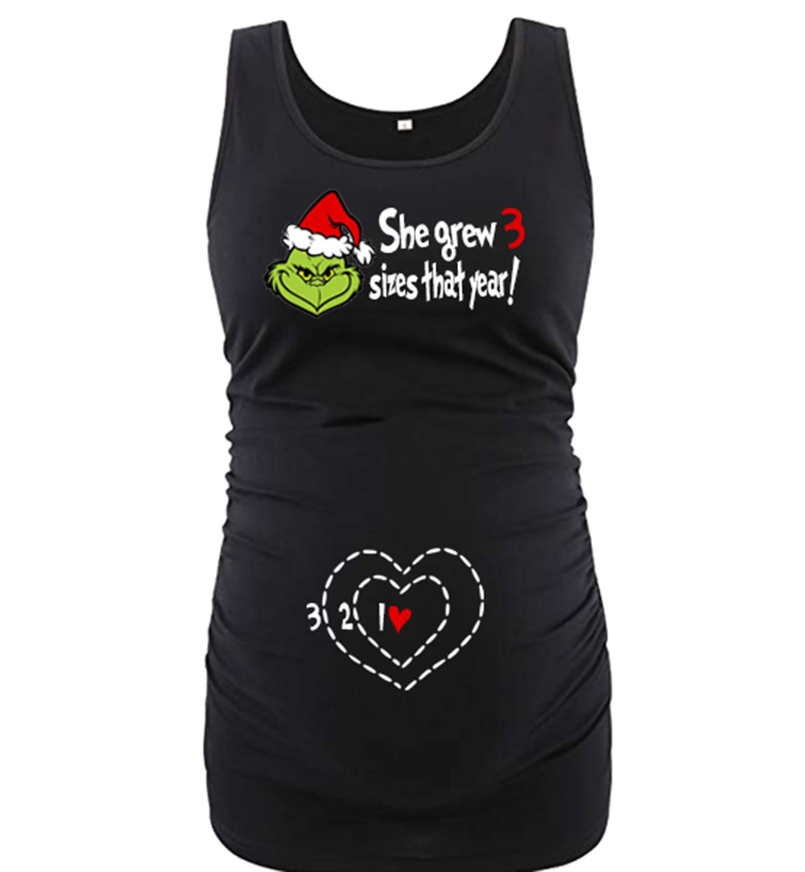 Grinch Inspired "three Sizes" Maternity Shirt (tank Top, Short Sleeve ...