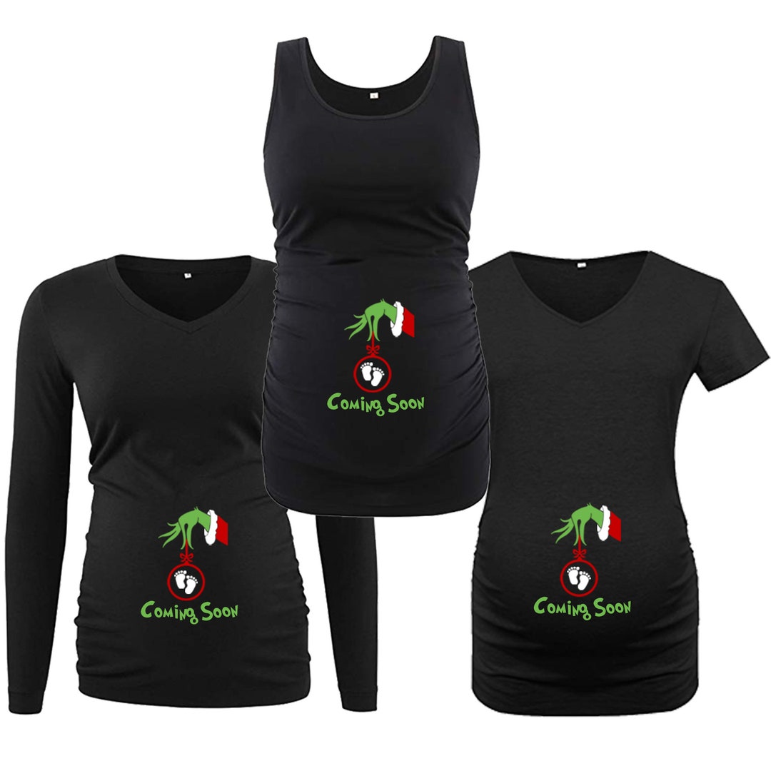 Grinch Inspired coming Soon Maternity Shirt tank Top, Short Sleeve or ...
