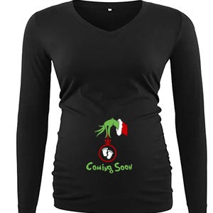Grinch Inspired "coming Soon" Maternity Shirt (tank Top, Short Sleeve ...