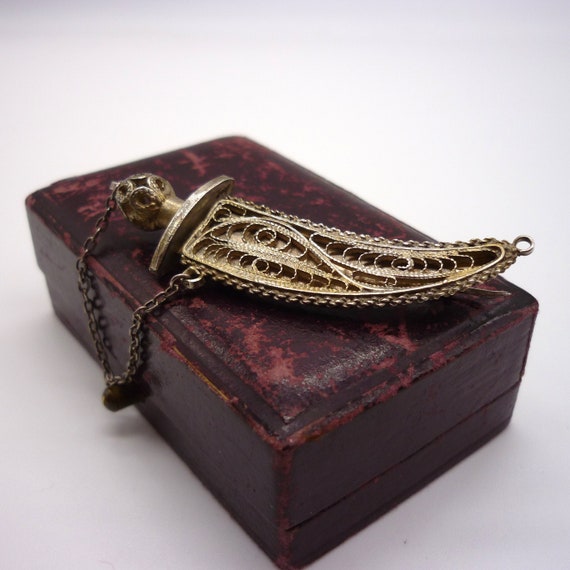 Egyptian Silver Dagger Brooch With Removable Filigree Scabbard - Etsy