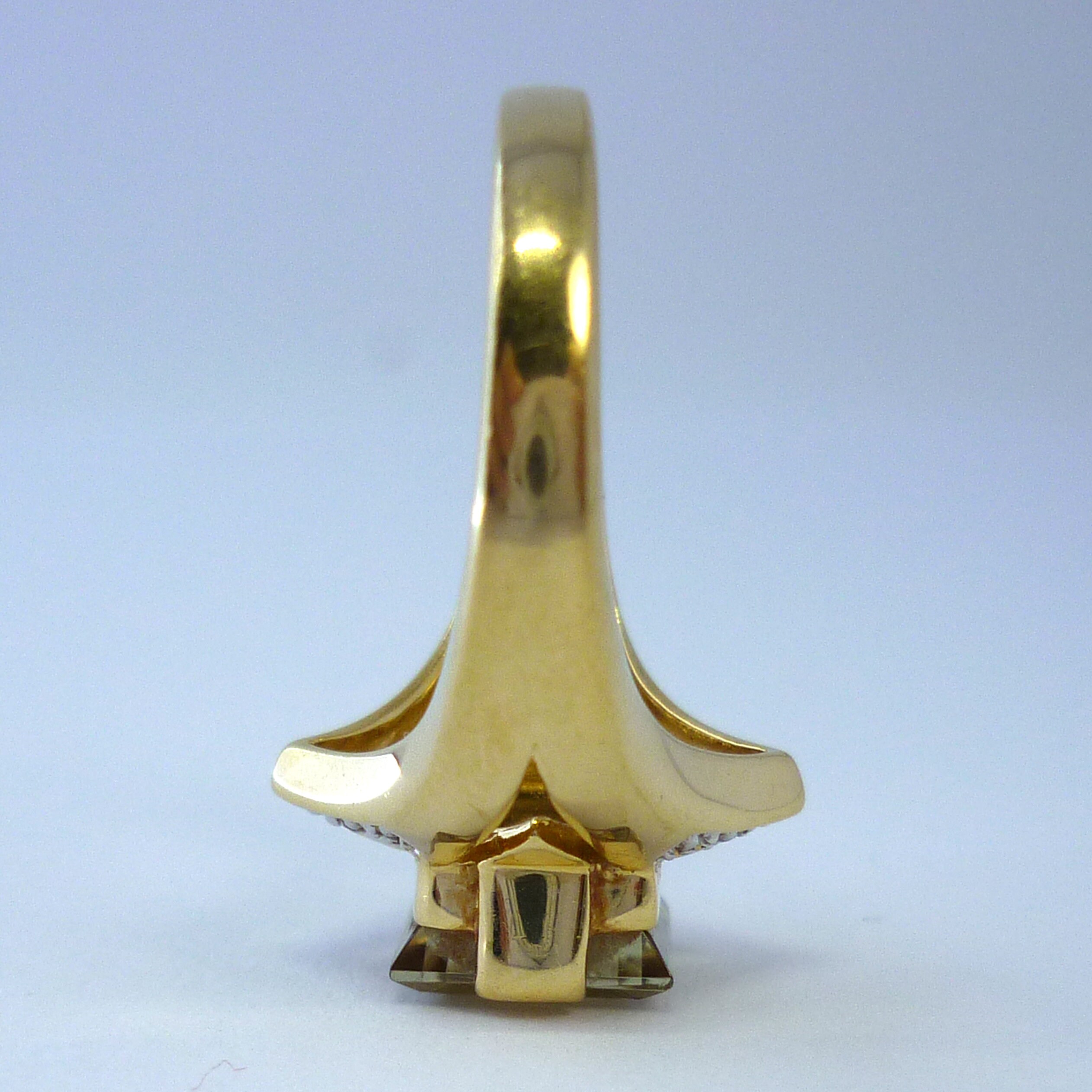 Square Citrine Ring With Diamonds | Etsy