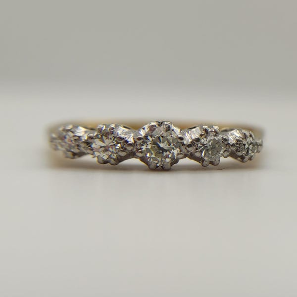 5 Diamond Ring - Etsy