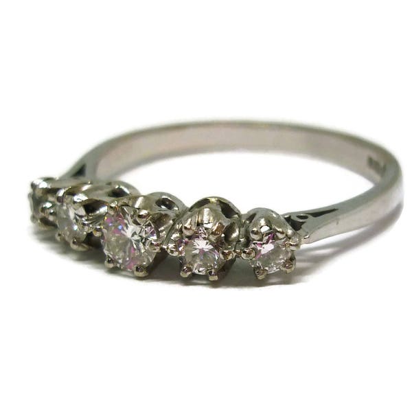 5 Diamond Ring - Etsy