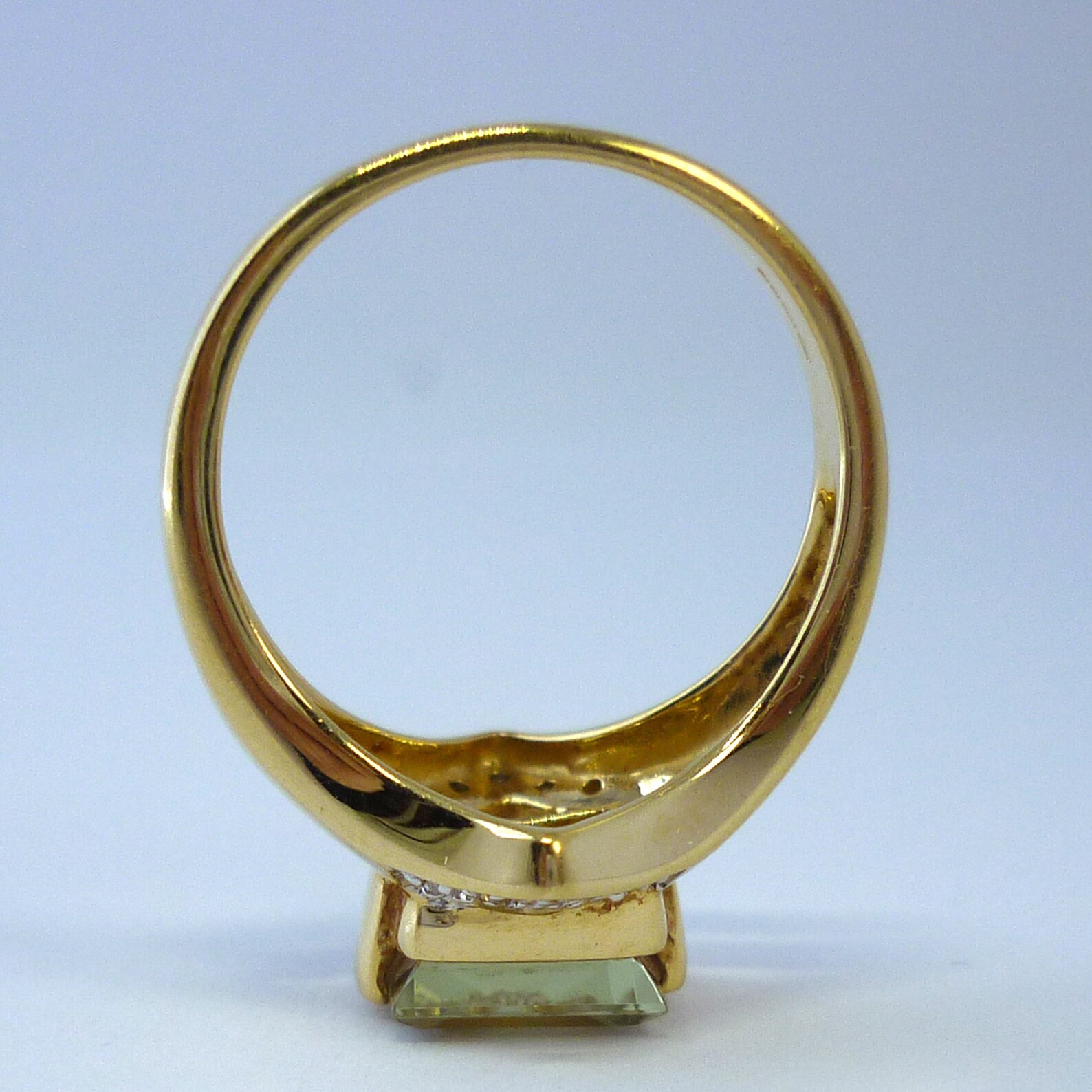Square Citrine Ring With Diamonds - Etsy UK