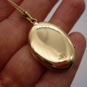 Vintage 9ct Gold Photo Locket on Chain, Double Sided Opening Locket for ...