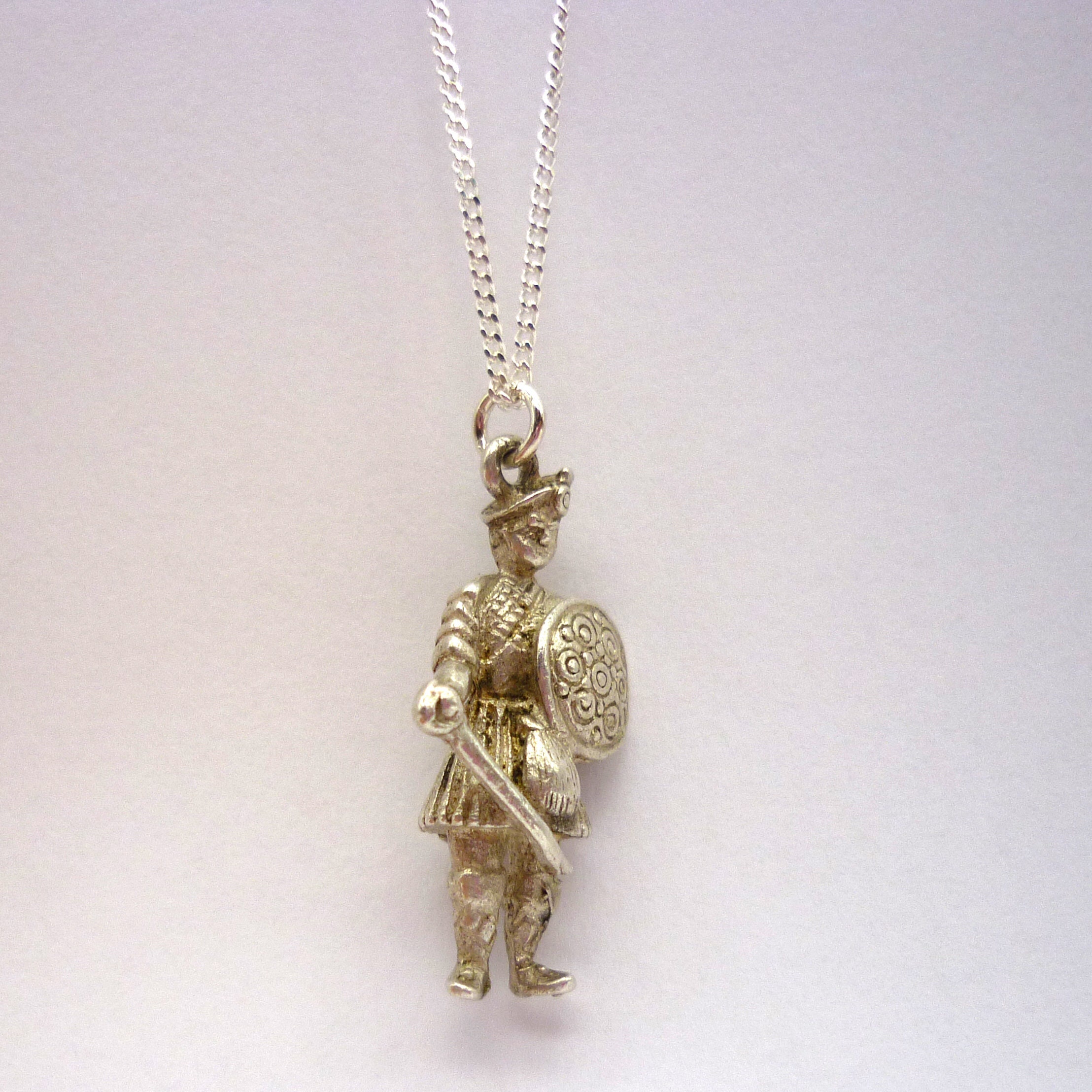 Silver Scotsman Charm Necklace Scottish Jacobite Soldier | Etsy